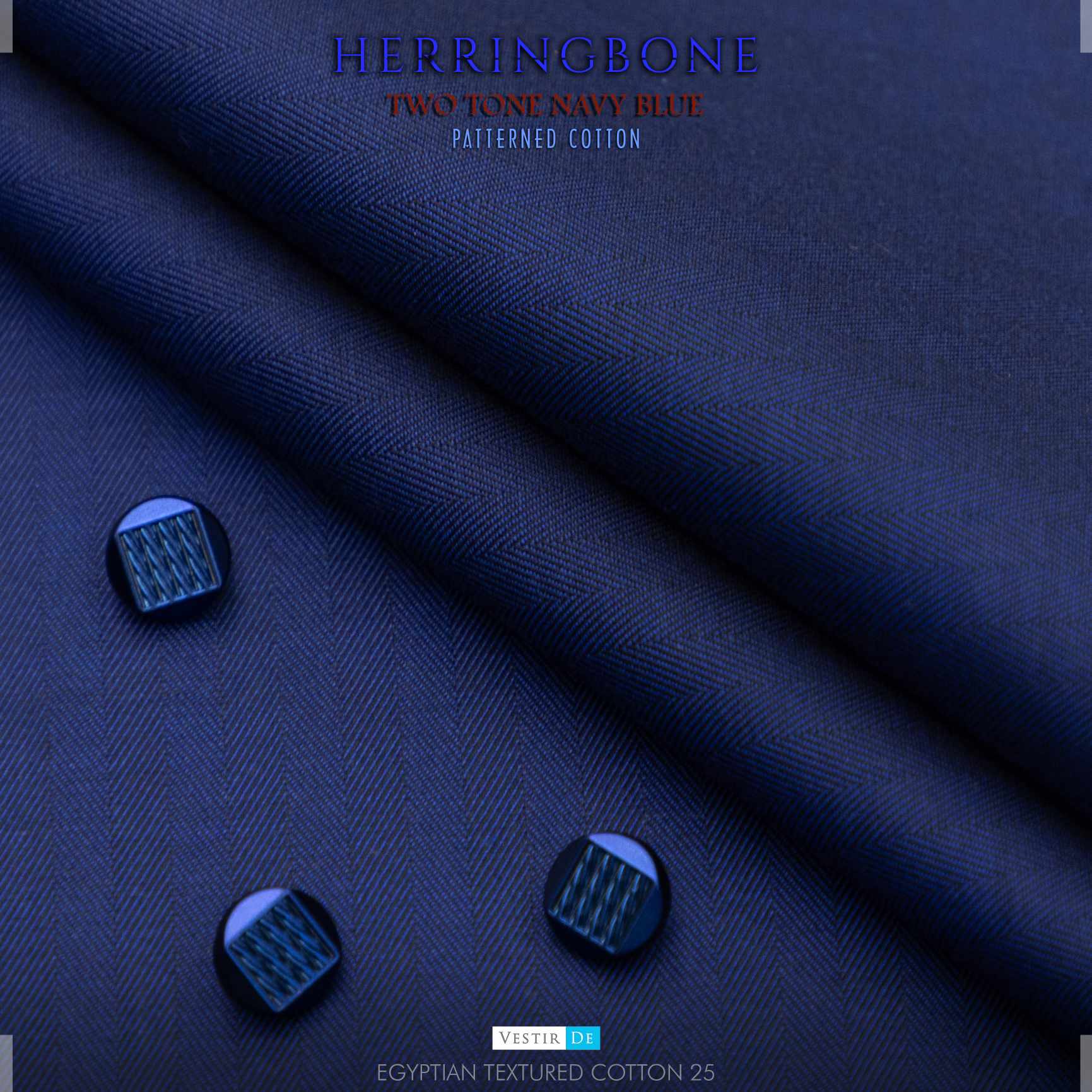 Herringbone Two Tone Navy Blue – Vestir De