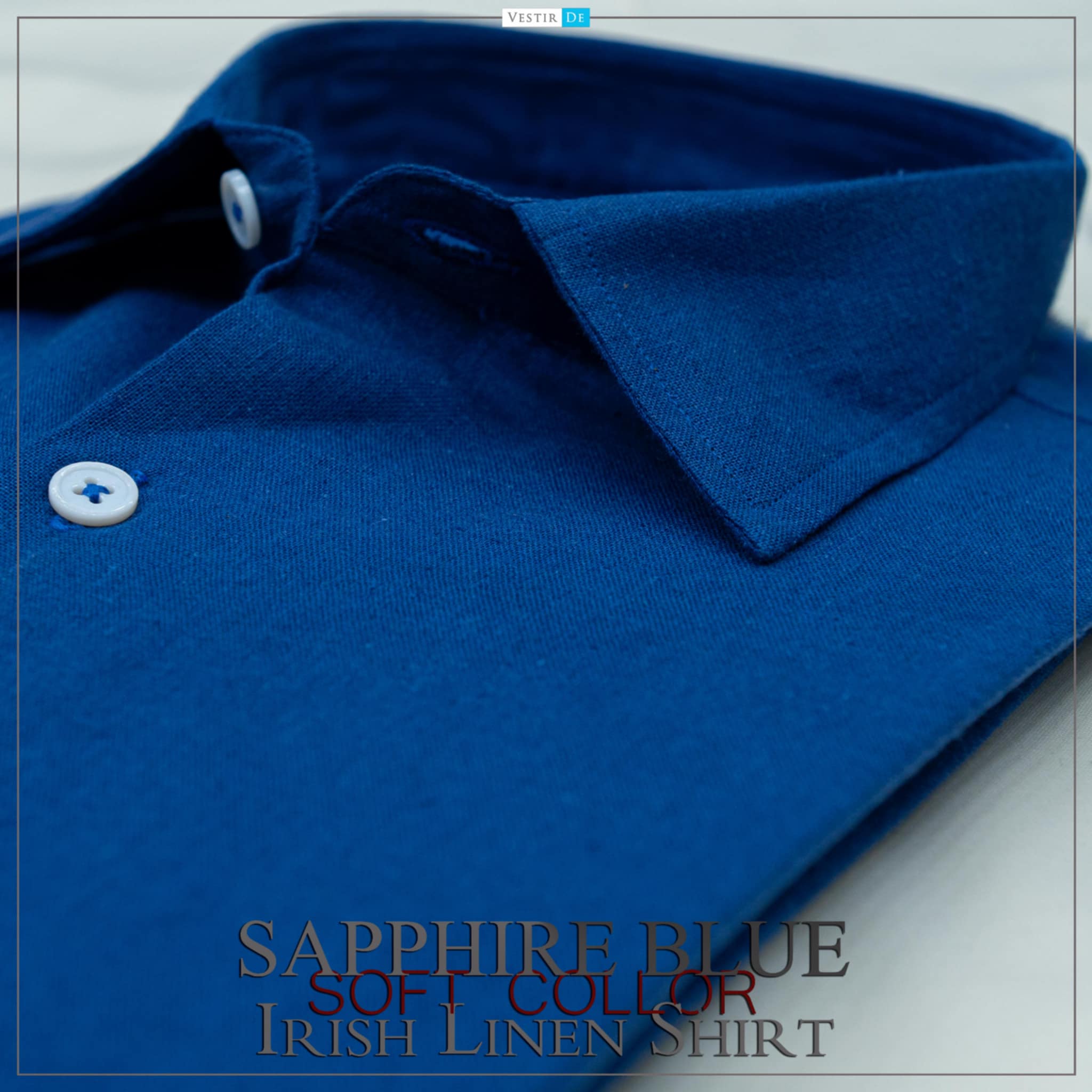 Sapphire Blue Soft Collor Irish Linen Shirt – Vestir De